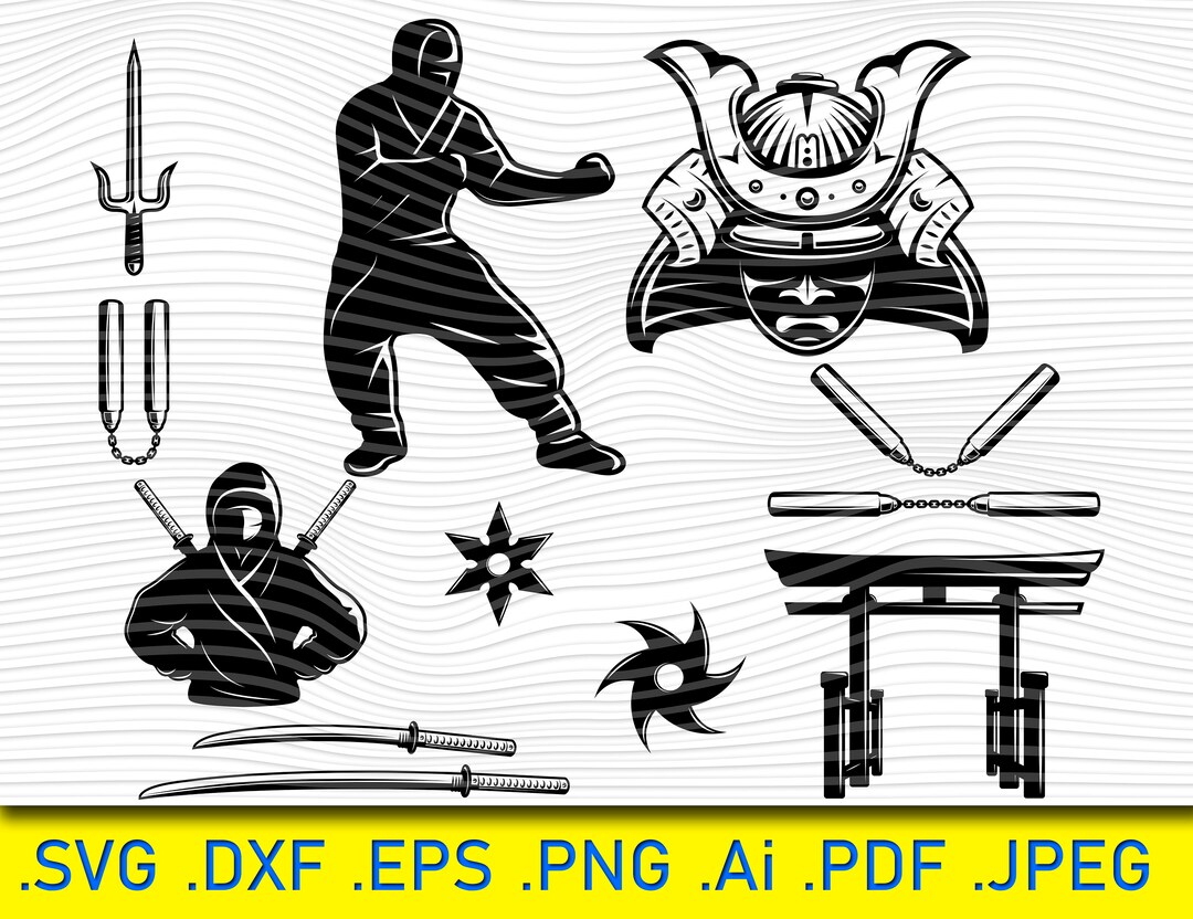 Ninja Svg Ninja Silhouette Ninja Svg Bundle Ninja Clipart Ninja Clip ...