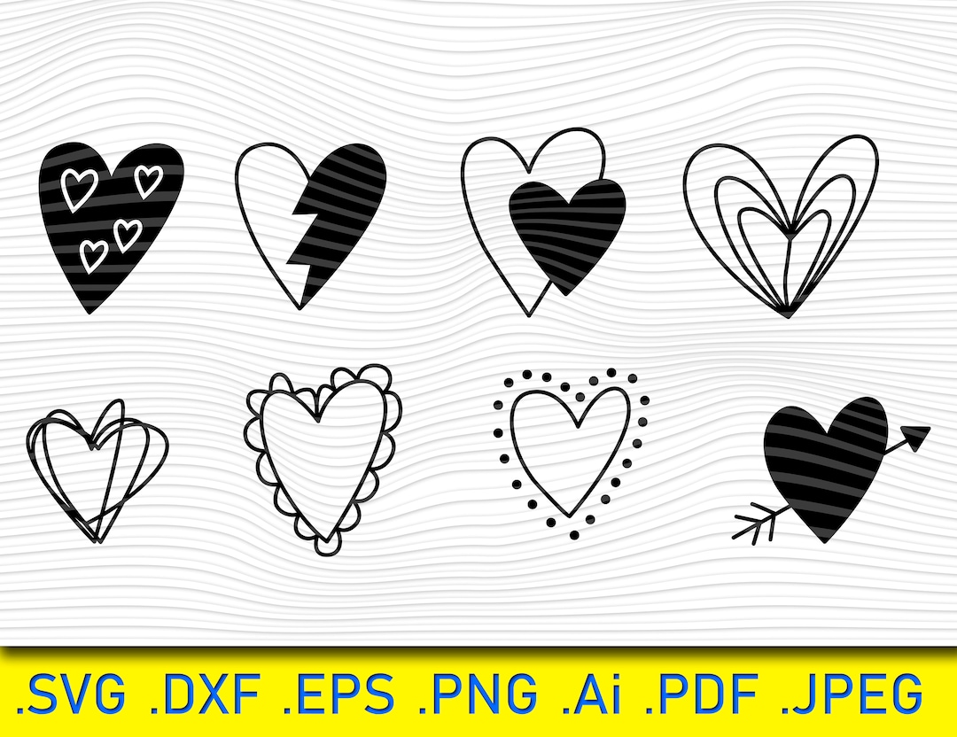 Heart Svg Bundle, Heart Svg, Hand Drawn Heart Svg, Open Heart Svg ...