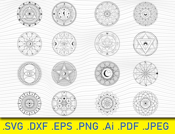 16 Witchcraft Circular Symbols Magical Spell Circle | Etsy