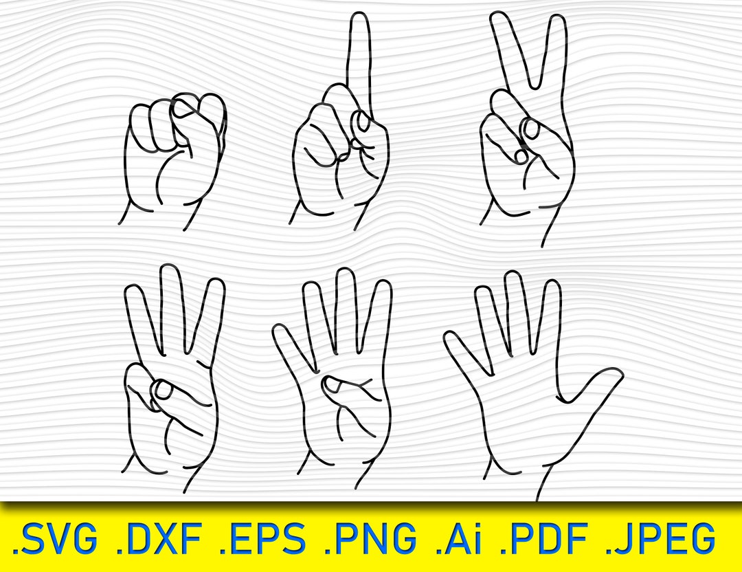 Counting Hands, Showing Different Number Fingers, Finger Count SVG ...