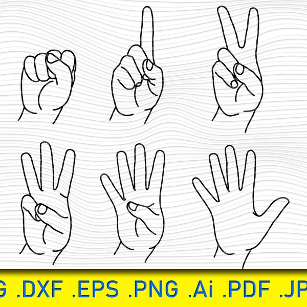 Finger Counting Hands Clipart - Etsy