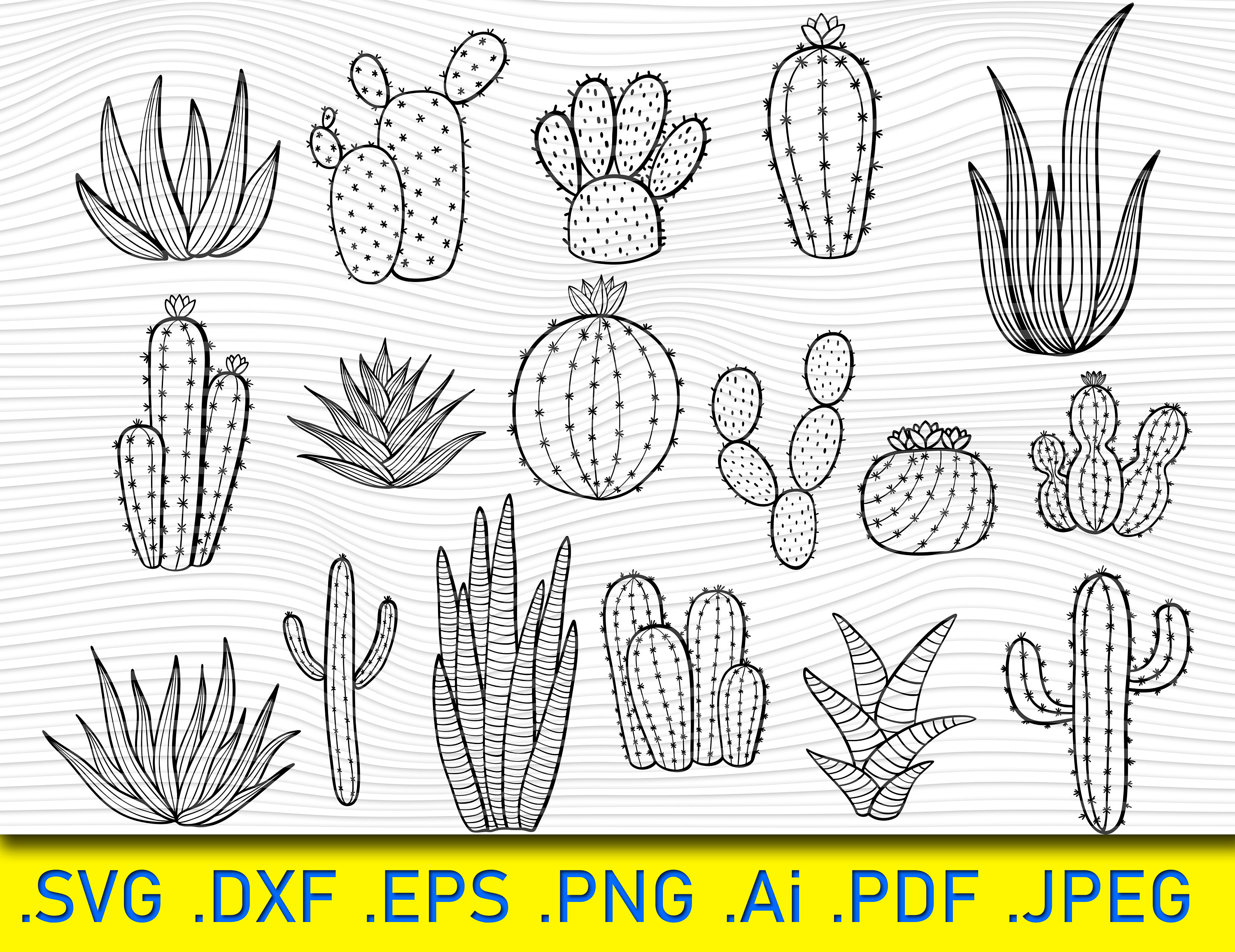 18 Cactus Svg Succulent Svg Cactus Cut File Succulent Cut - Etsy