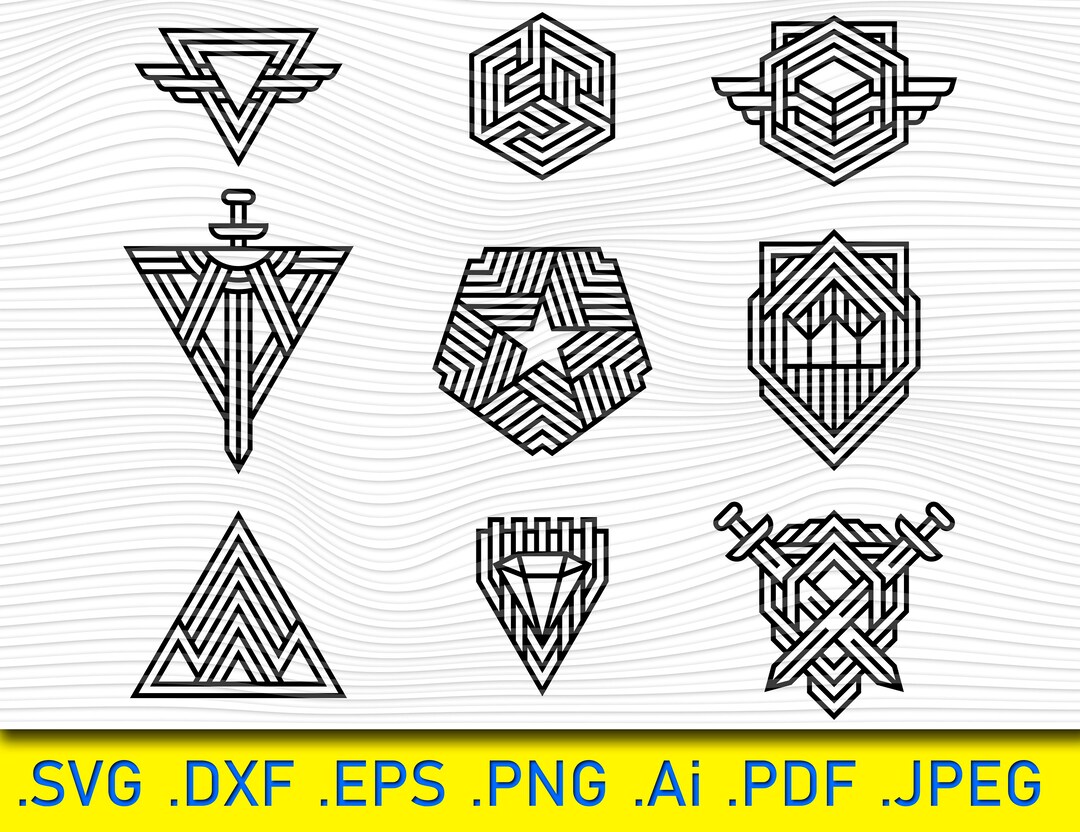 Abstract Geometric Symbols, Logotypes Elements, Sacred Geometry Set ...