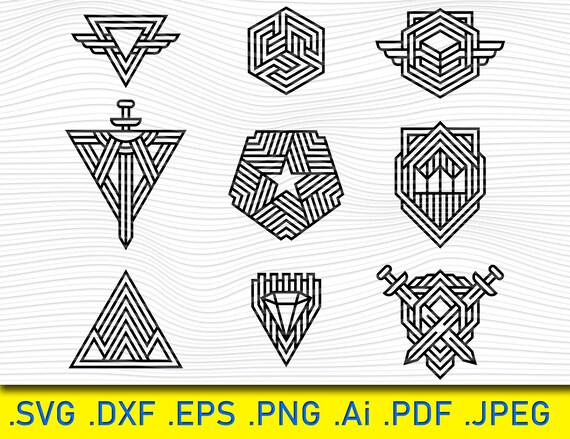 Abstract Geometric Symbols Logotypes Elements Sacred | Etsy