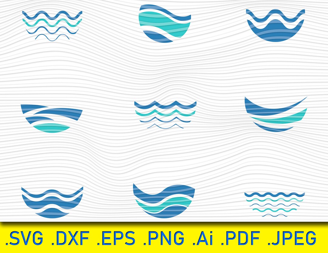 Wave SVG Bundle, Wave SVG, Wave Clipart, Wave Cut Files for Silhouette ...