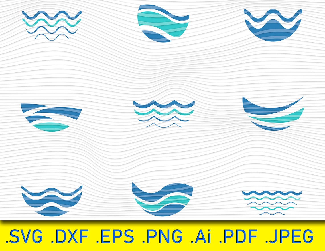 Wave SVG Bundle Wave SVG Wave Clipart Wave Cut Files for - Etsy Canada