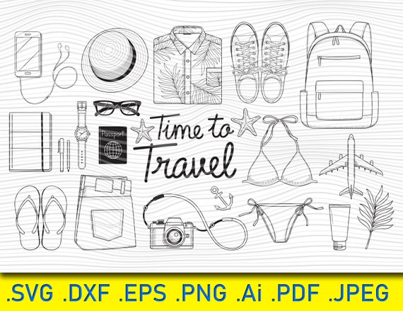 25 Travel Objects Travel Stamp Svg Bundle Postmark Svg - Etsy