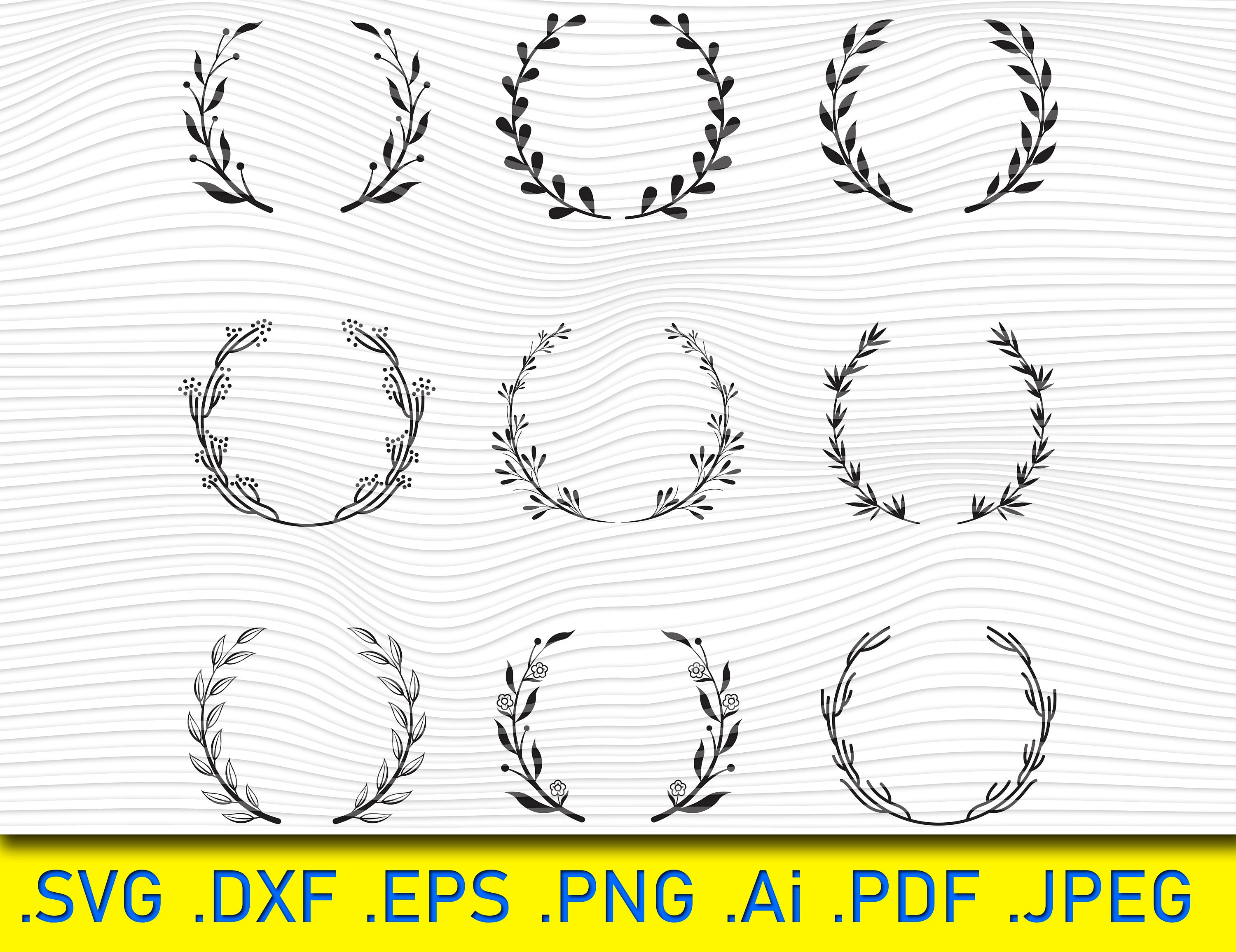 Floral Wreath Circle Svg Frame Wreath Svg Hand Drawn Wreath Cut Files ...