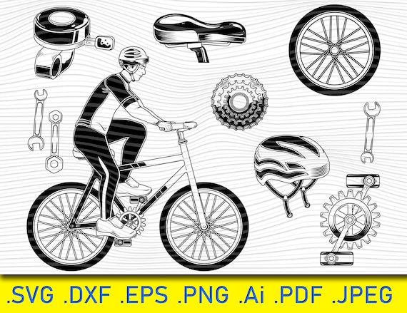 Cycling Elements Cyclist svg Bicyclist svg Cyclist | Etsy