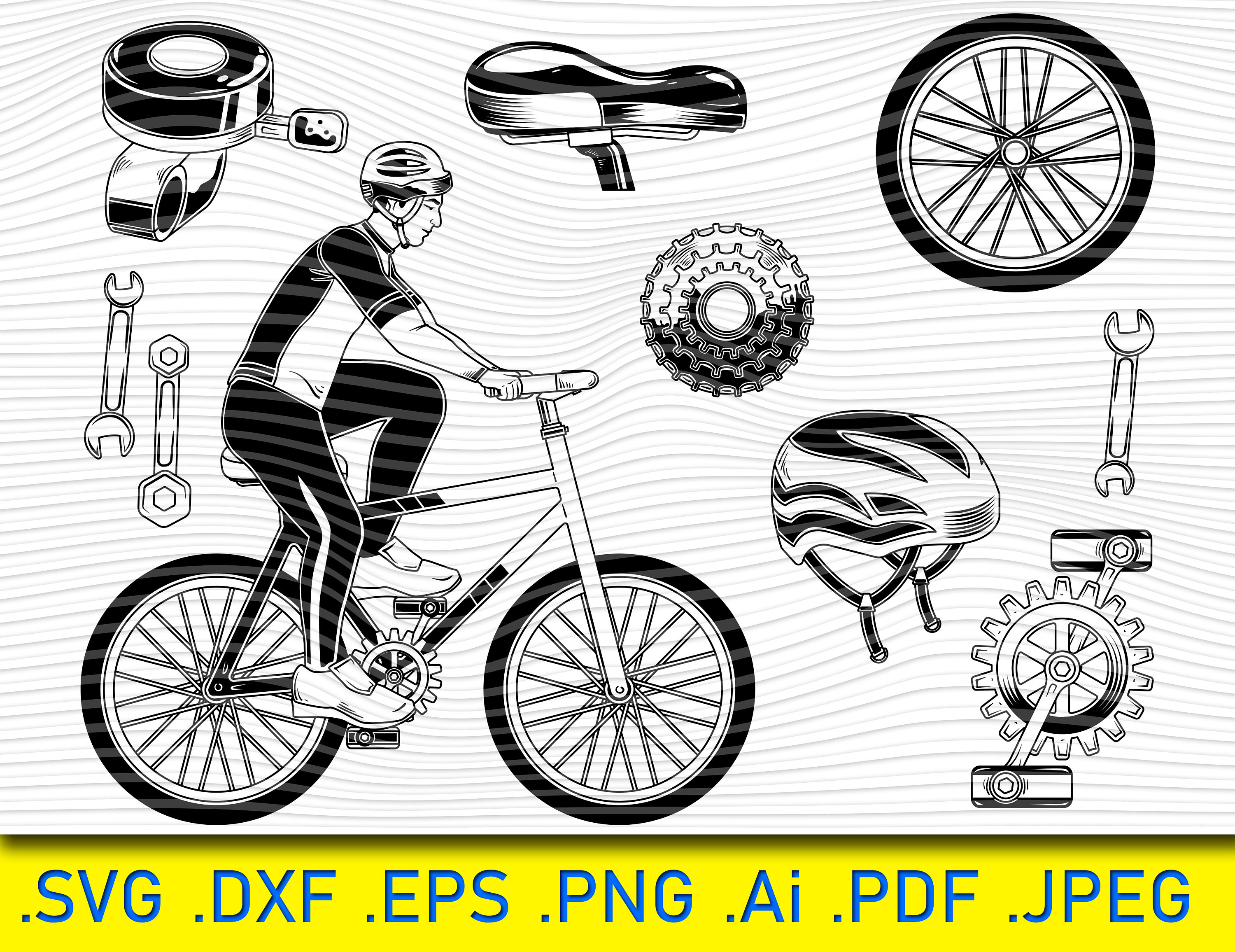 Cycling Elements Cyclist Svg Bicyclist Svg Cyclist - Etsy Australia