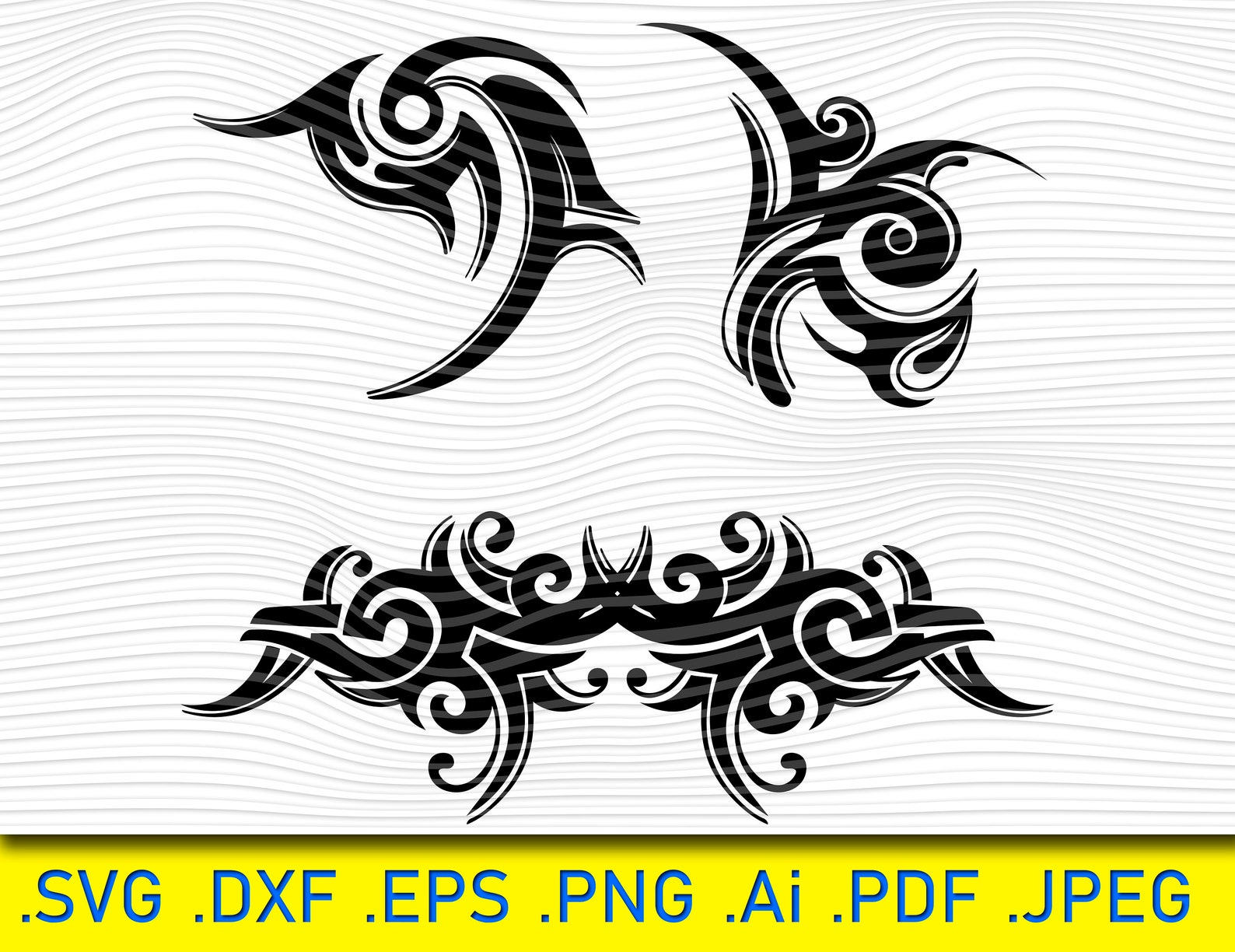 Tattoo Tribal Svg Silhouette Tribal Designs Svg Tribal Animals | Etsy