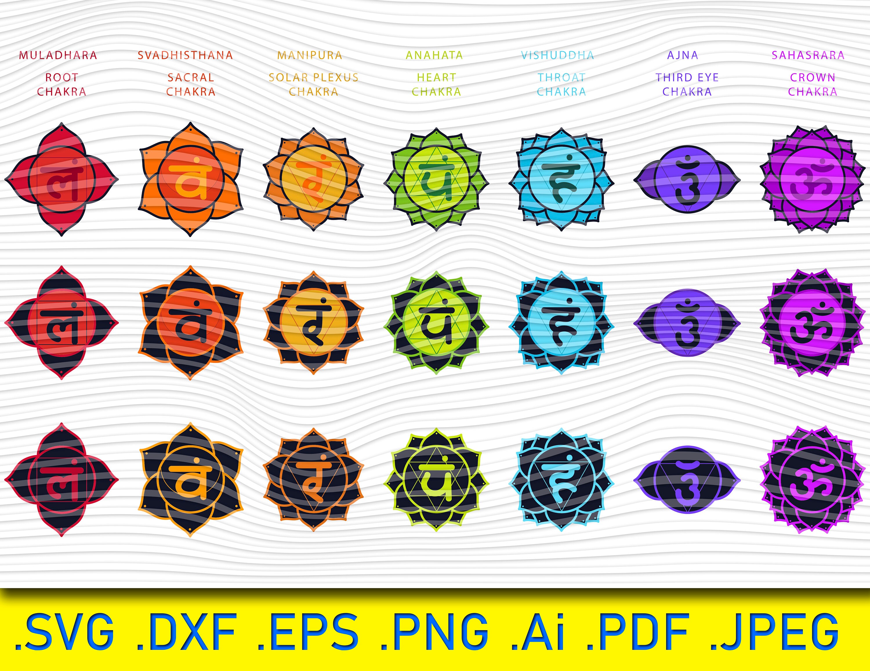 7 Chakras Svg Chakra Svg Bundle Buddism Meditation - Etsy Israel