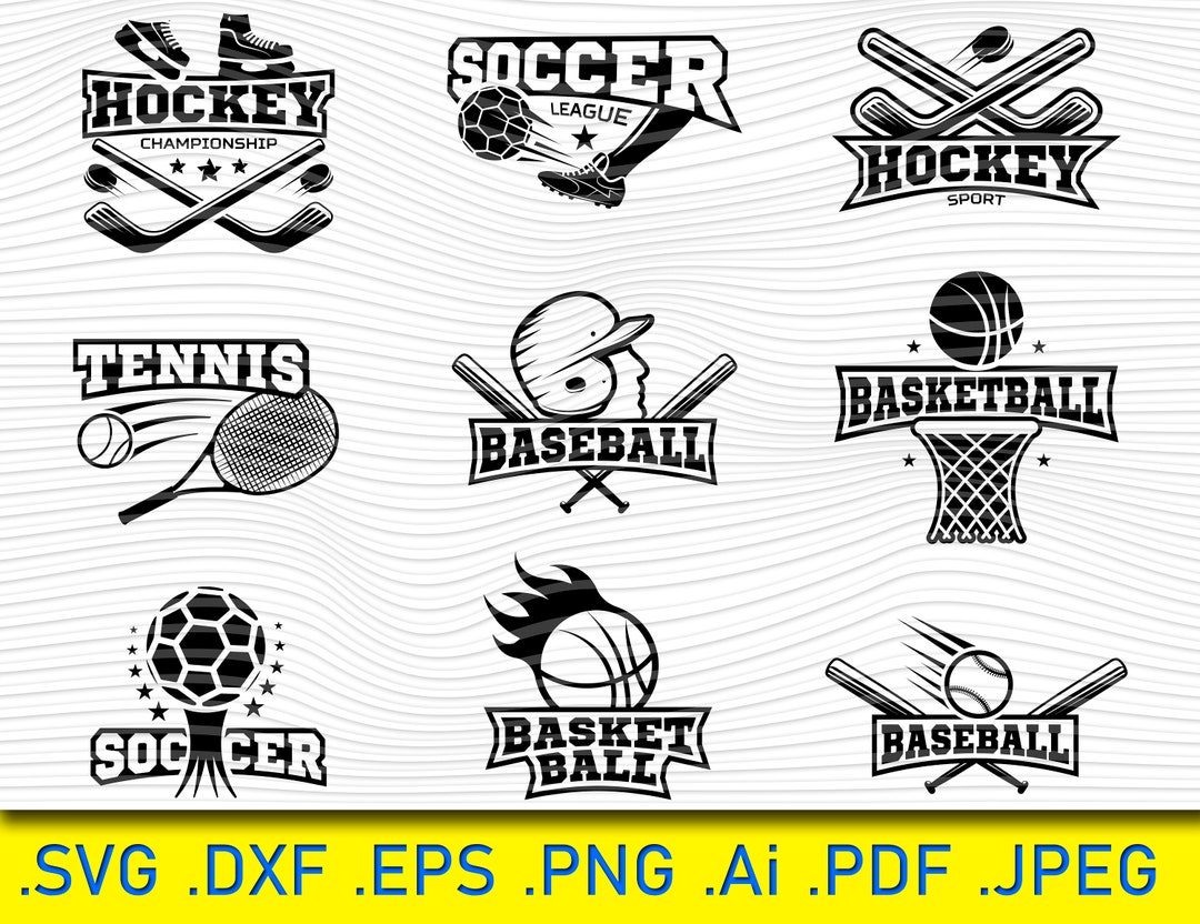 Sport Symbols SVG Bundle, Sport Icons SVG, Sport Clipart, Sports Ball ...