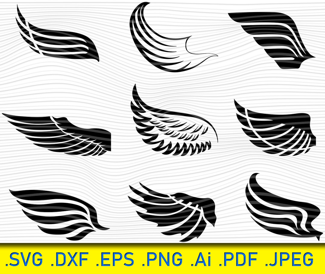 Wings Svg, Angel Wings Svg,svg Files for Cricut,wings Silhouette, Dxf ...