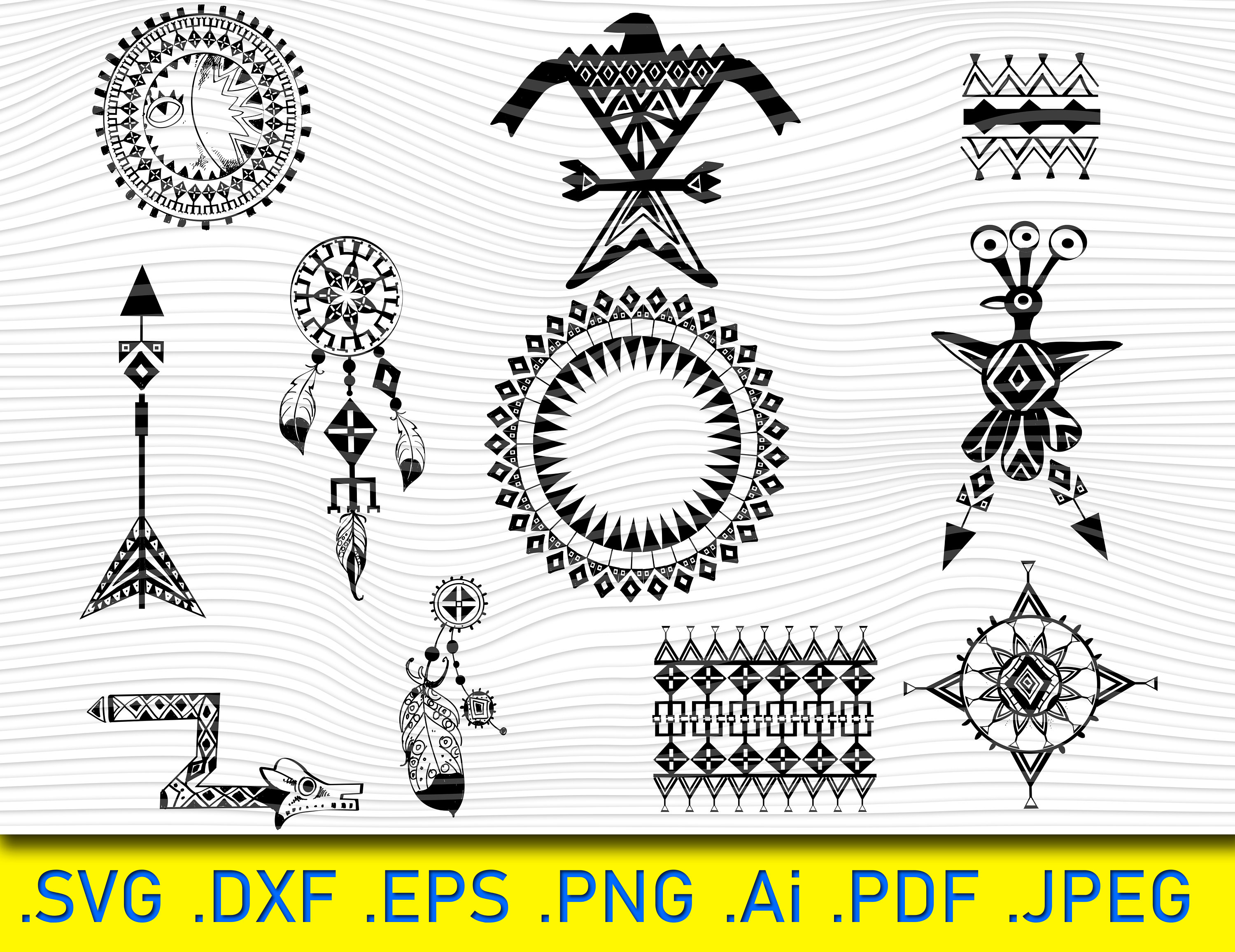 Tribal Tribal Clipart Hand Sketched Vector & PNG Tribal - Etsy