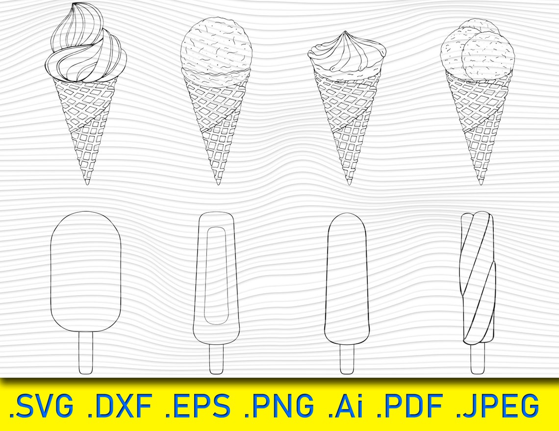 Ice Cream SVG Ice Cream Monogram SVG Summer SVG Cricut | Etsy