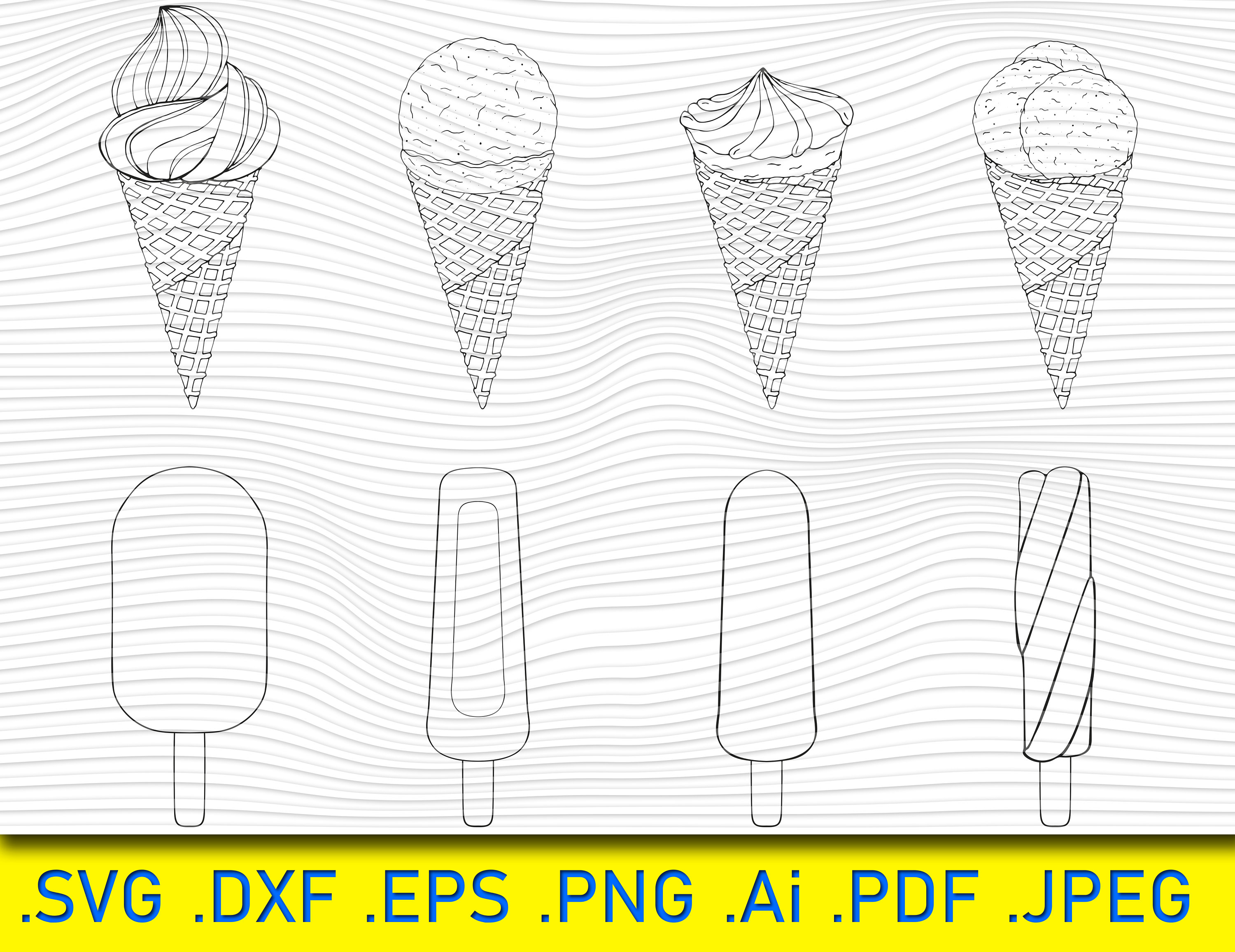 Ice Cream SVG Ice Cream Monogram SVG Summer SVG Cricut | Etsy