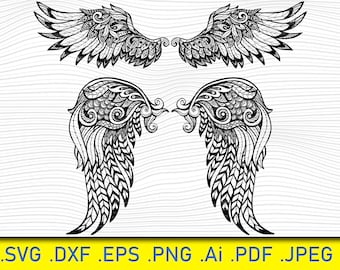 Angel Wings - Svg, Eps, Dxf, and Png Files for Download - Etsy