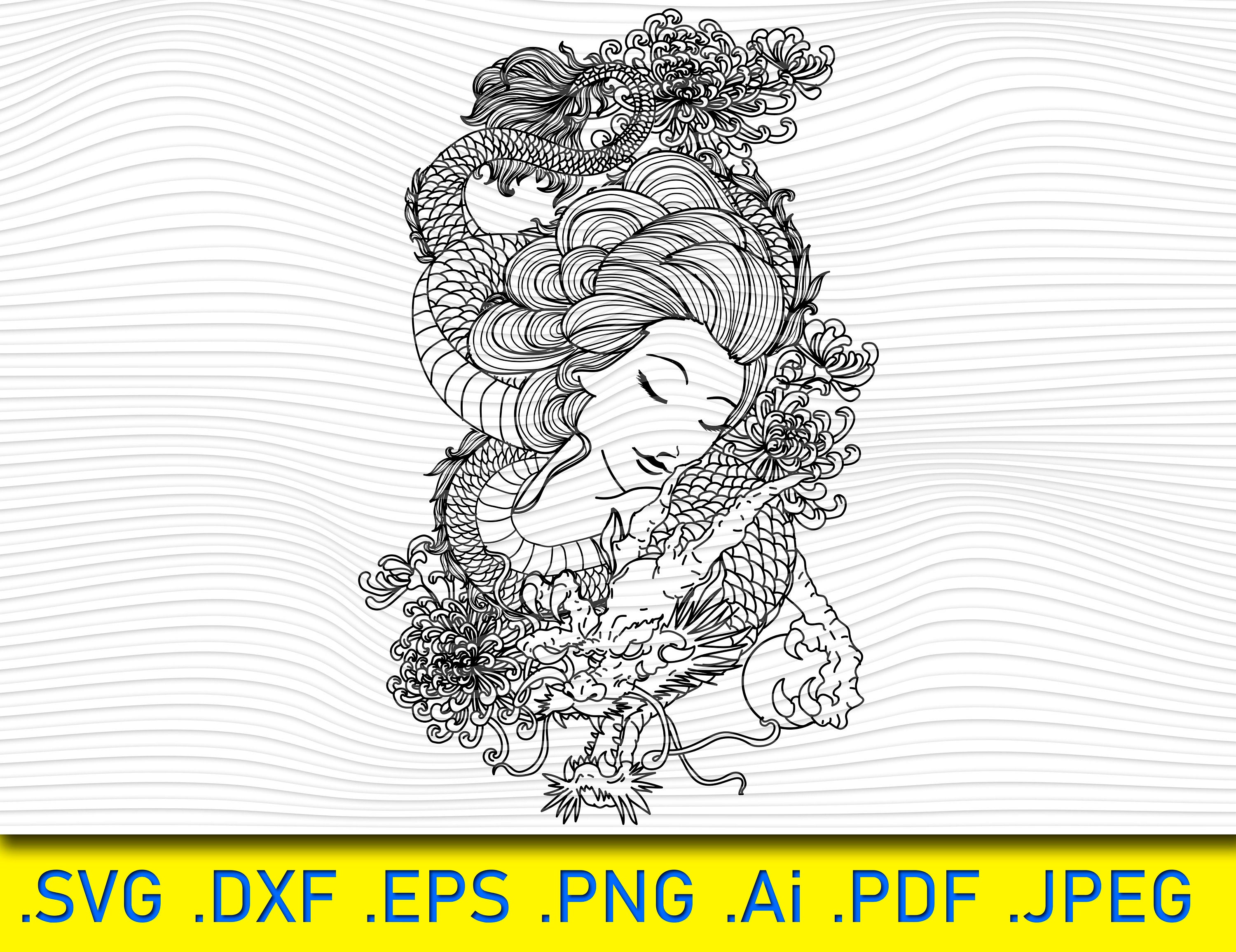 Tattoo Women Dragon Dragon SVG Dragon Svg Files Dragon | Etsy