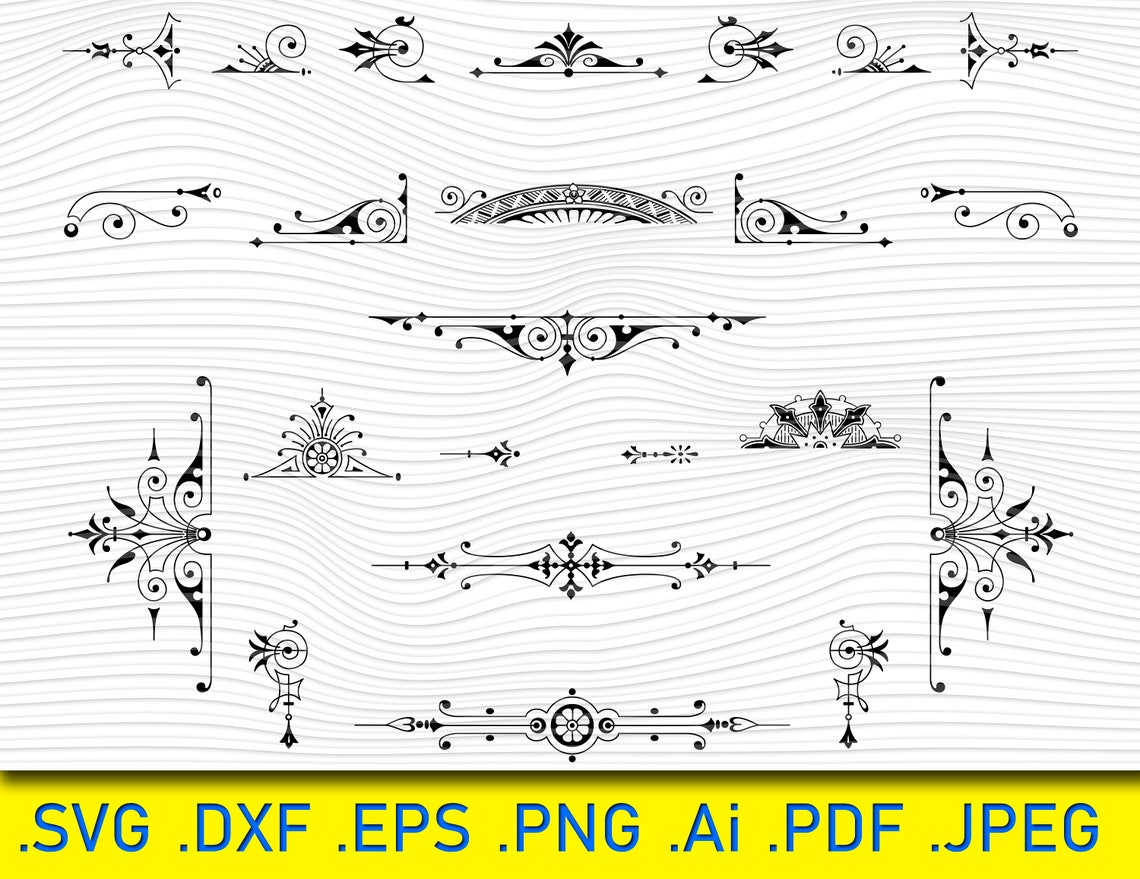 23 Dividers Bundle Svg, Text Dividers Svg, Flourish Svg, Divider ...