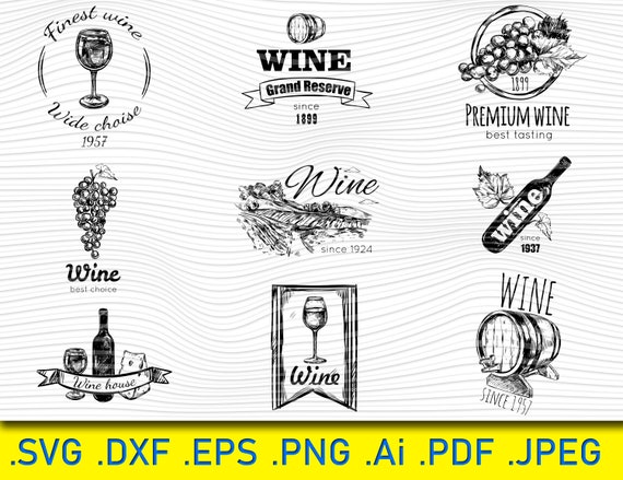Wine Svg Vine Wooden Barrels Bunch of Grapes Svg Cheese | Etsy