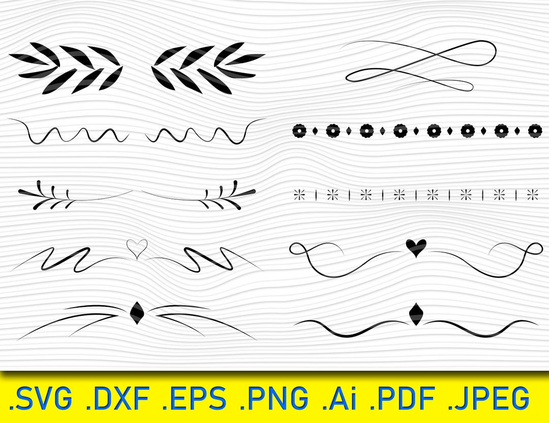 Border Svg, Decorative Dividers Cutfiles, Wedding Decor, Ornaments Svg ...