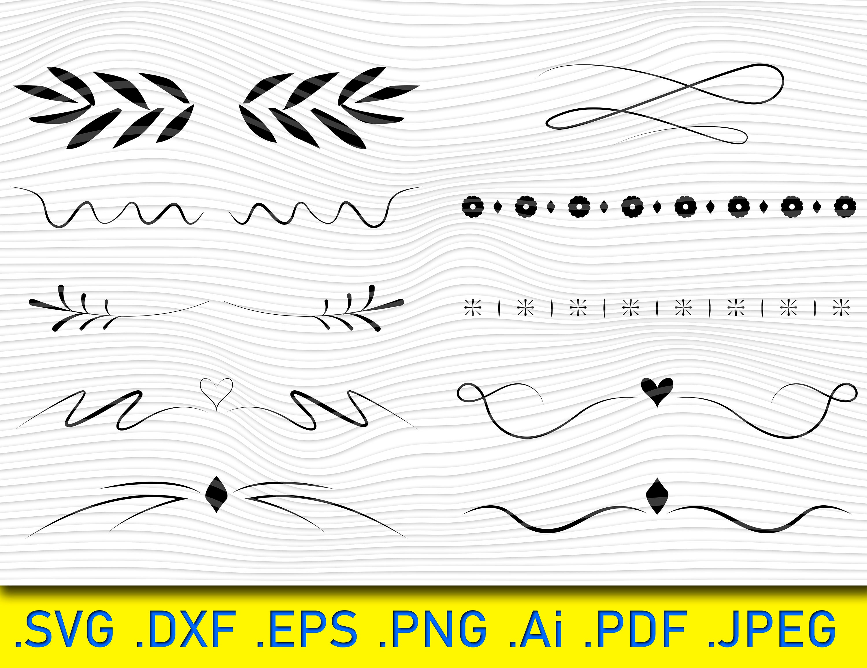 Borde svg Divisores decorativos cutfiles Decoración de la - Etsy México