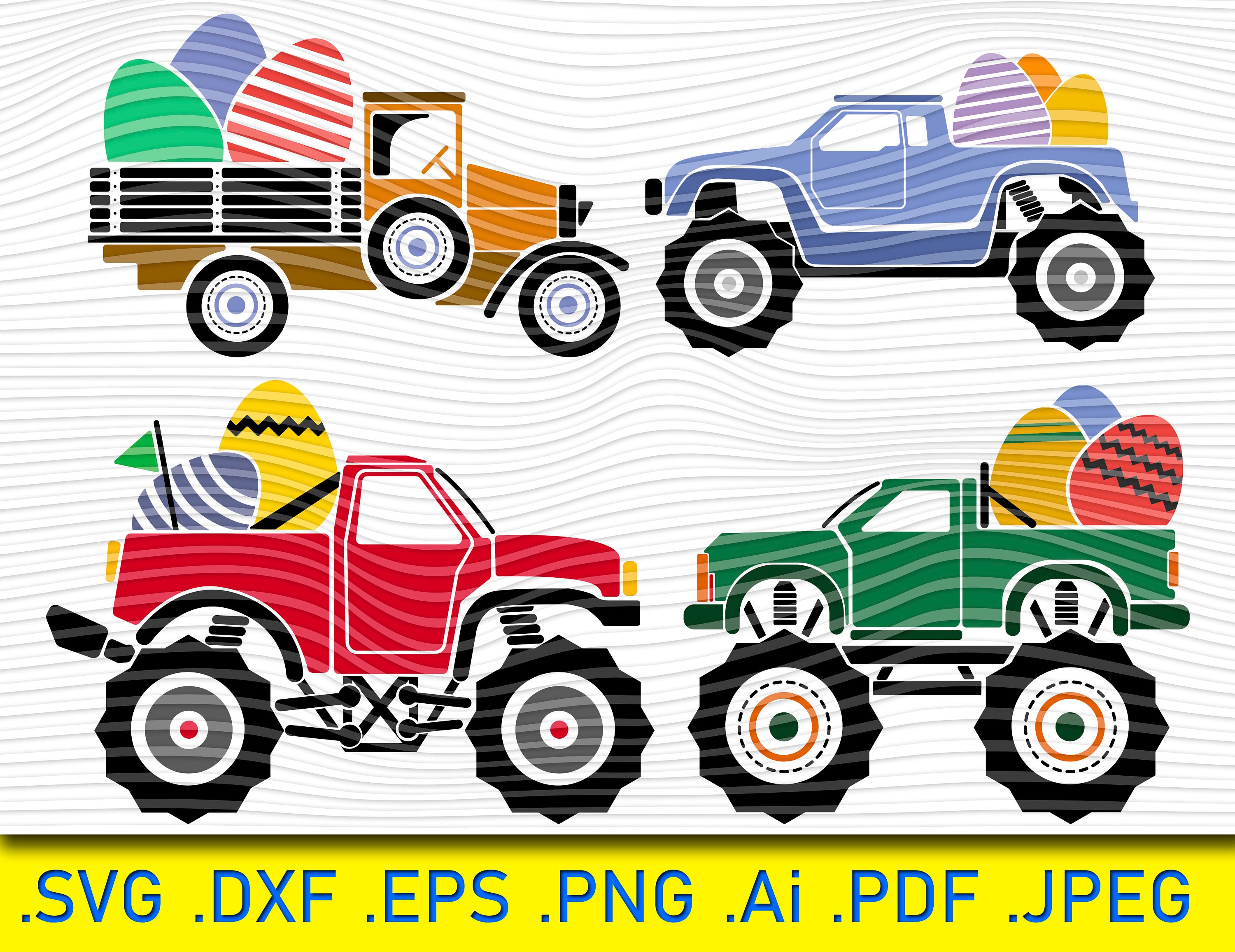 Easter svg Easter truck svg Truck with eggs svg Happy | Etsy