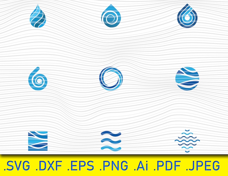 Clean Water Drops Waves Creative Symbols Font Concept - Etsy