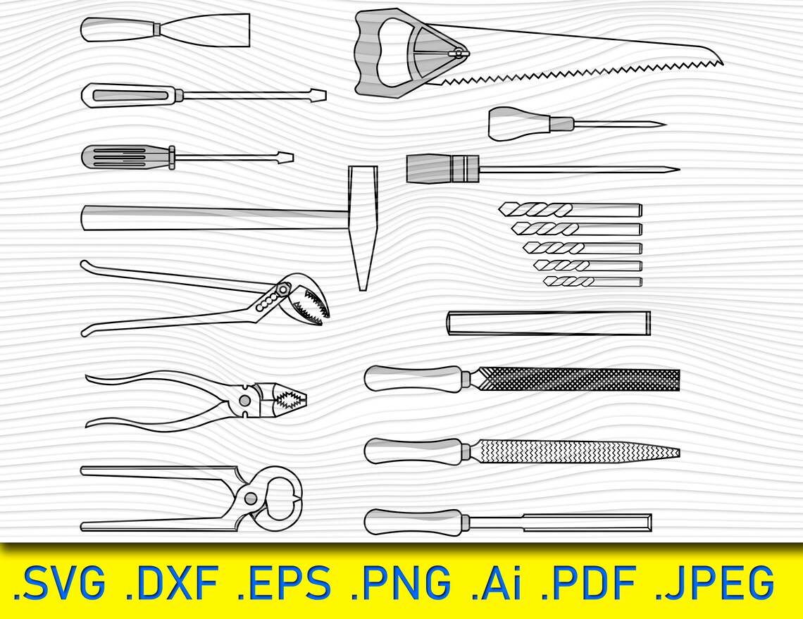 Tools SVG Files Tools Clipart Svg Cut Outs Dxf Screwdriver - Etsy