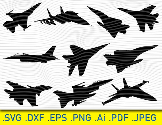 10 Military Aircraft Bundle SVG Military Aircraft SVG | Etsy
