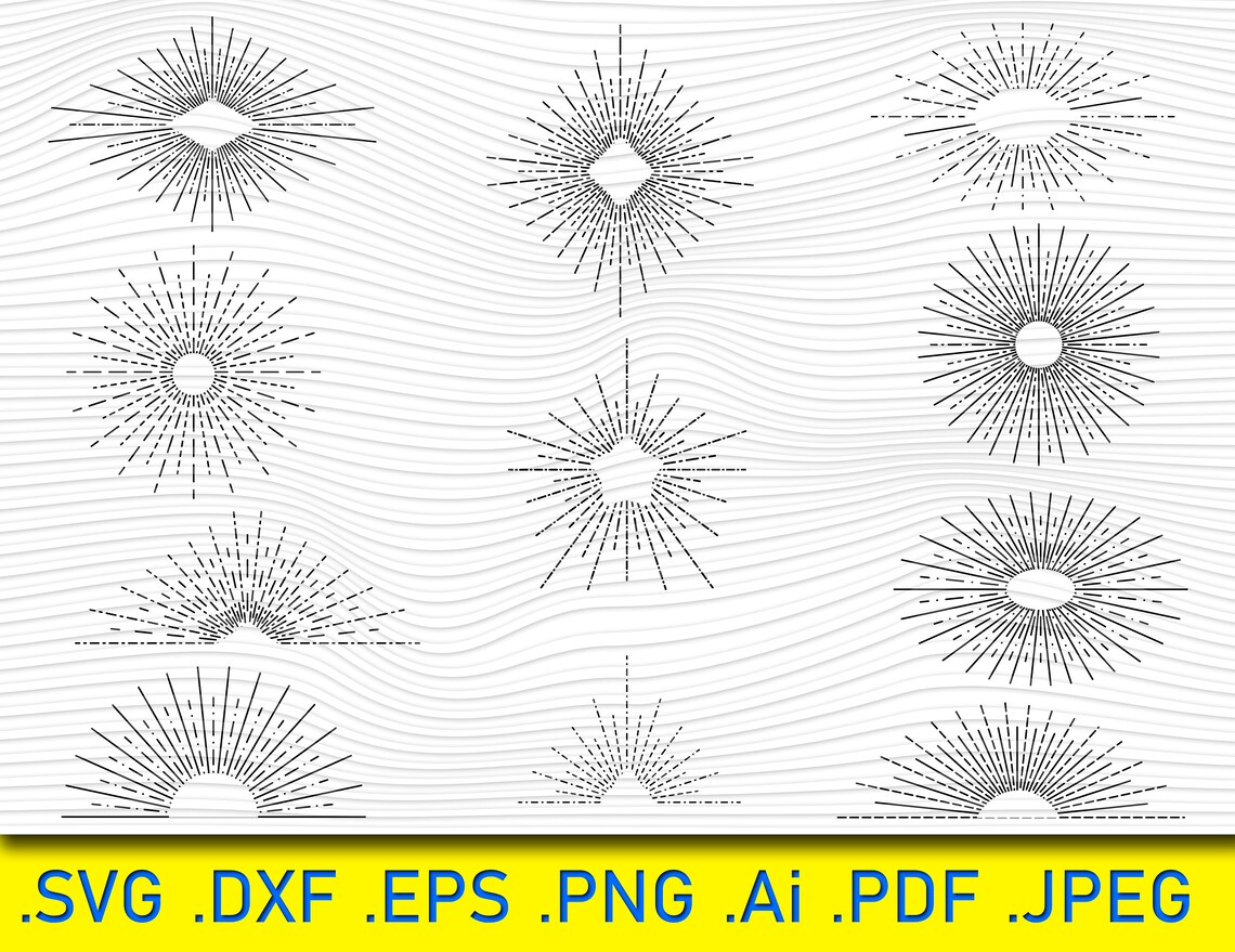 Sunburst Svg Sun Burst Svg Sunburst Shapes Svg Bursting Rays - Etsy