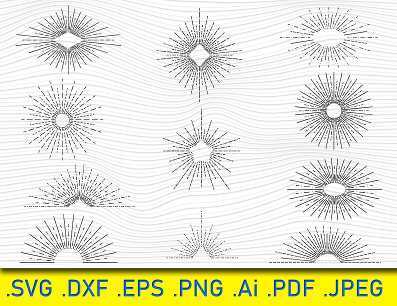 Sunburst Svg Sun Burst Svg Sunburst Shapes Svg Bursting Rays - Etsy