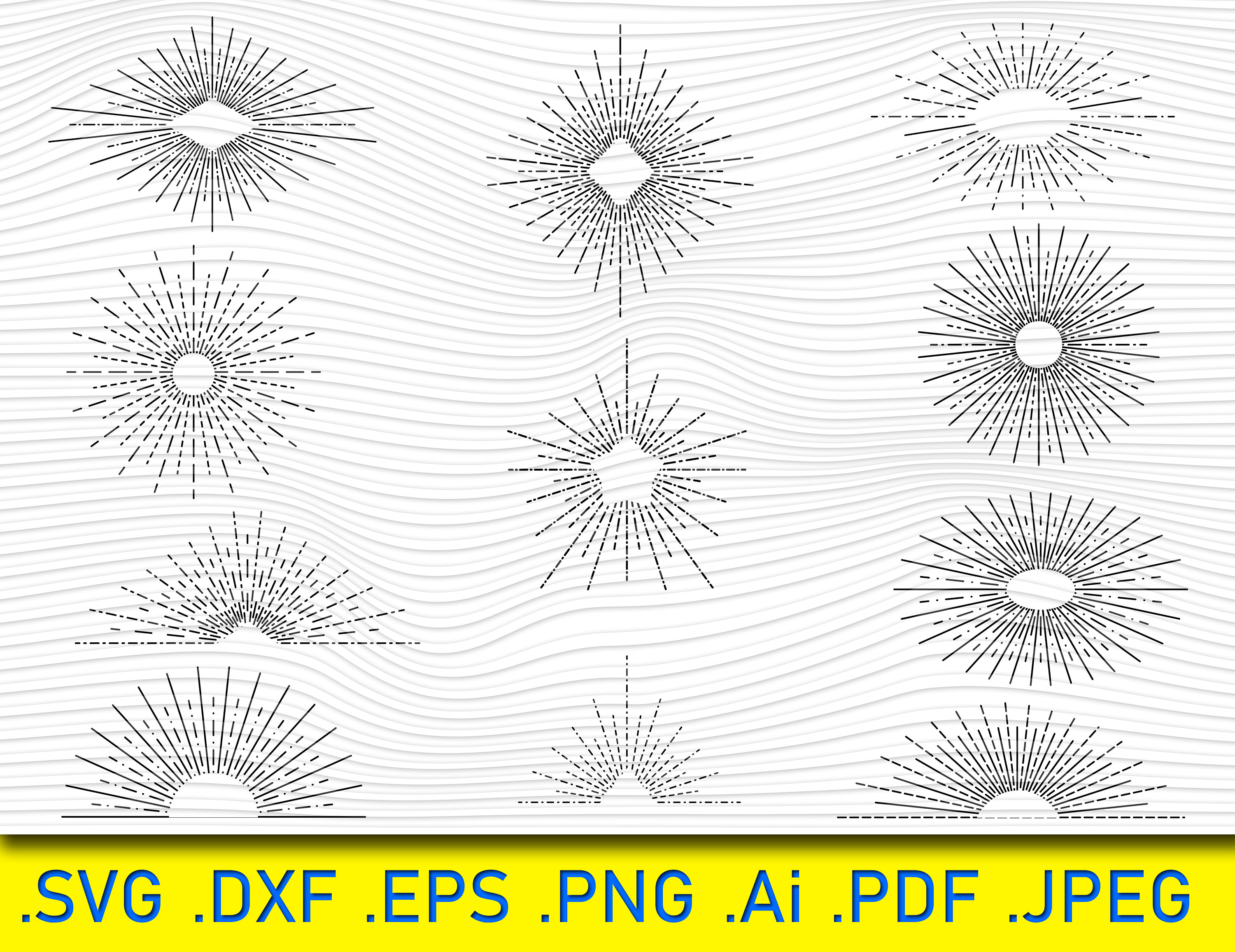 Sunburst Svg Sun Burst Svg Sunburst Shapes Svg Bursting Rays - Etsy UK