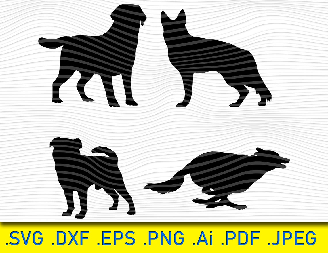Dog Silhouette Pack Dog Face Svg Dog Svg Pet Svg Puppy Svg | Etsy