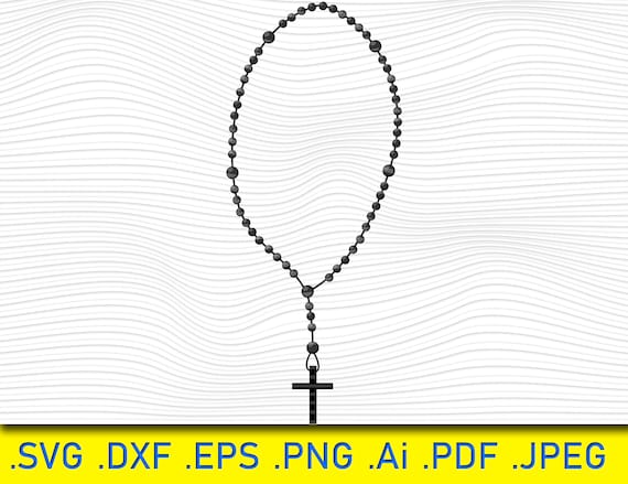 Rosary Beaded Heart Christian Religion Cross SVG PNG DXF - Etsy