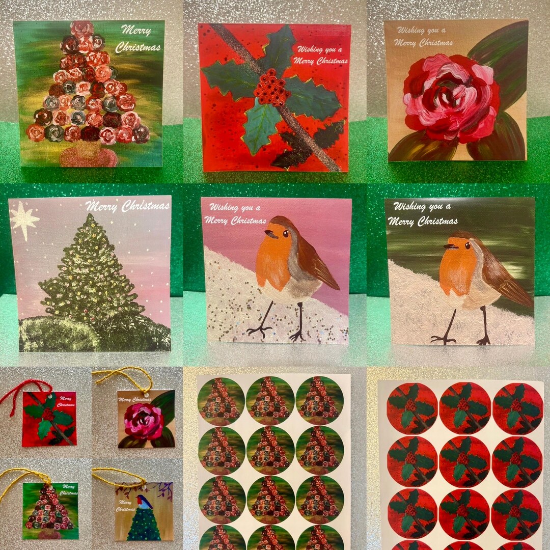 Christmas Bundle, Cards, Gift Tags & Stickers - Etsy