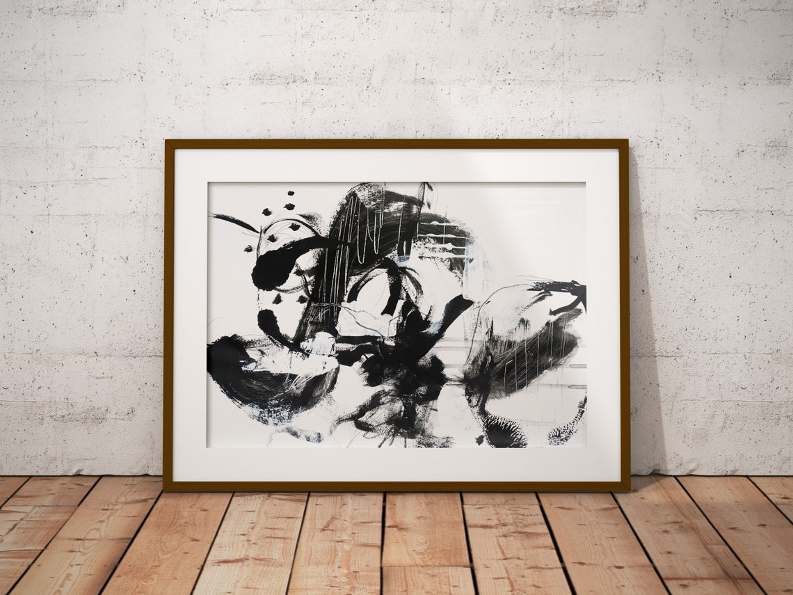 Black and White Printable Abstract Art Modern Art Print | Etsy
