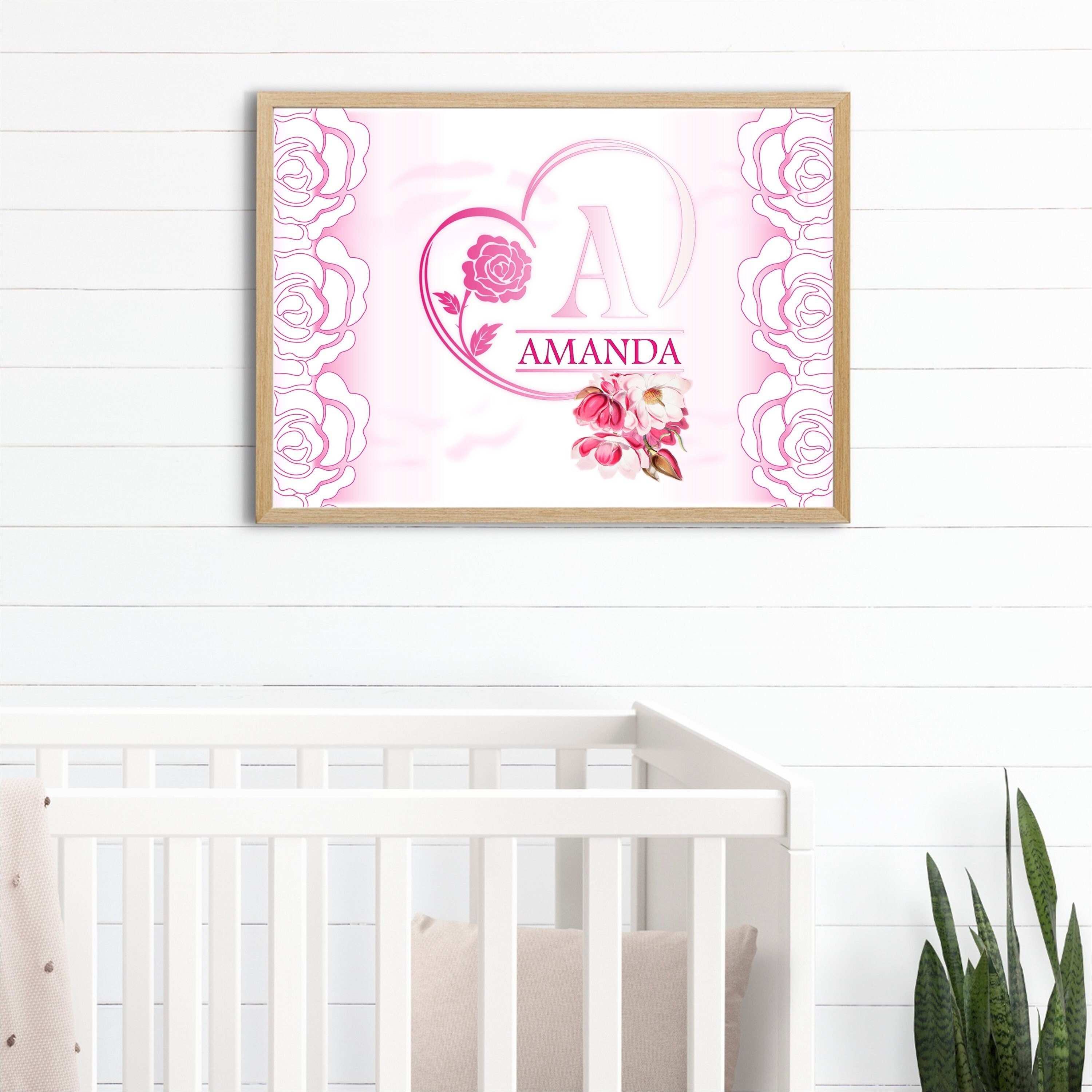 AMANDA Girl Name, Girl Name Wall Art Decor. Initial Baby Name Nursery ...