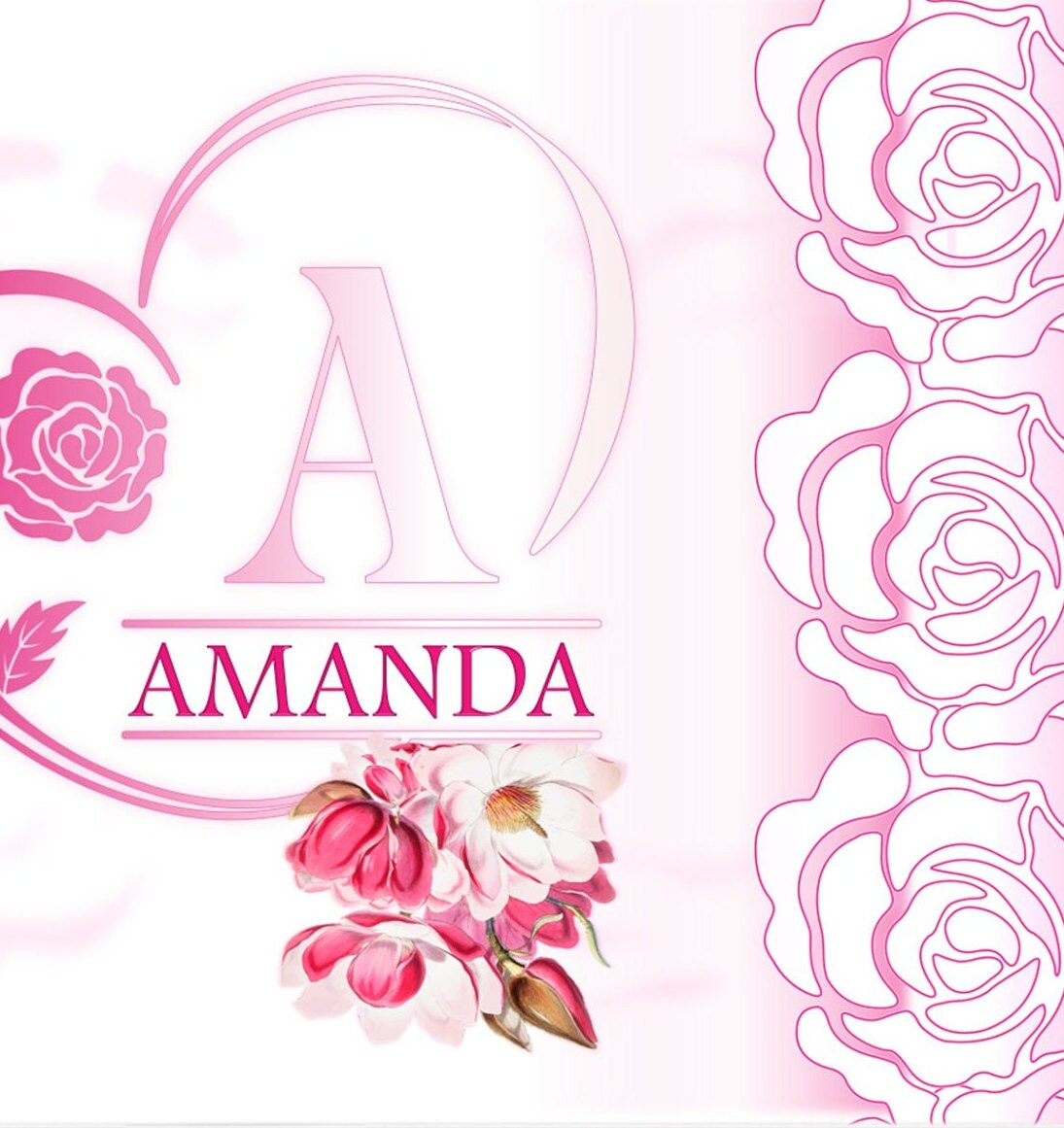 AMANDA Girl Name, Girl Name Wall Art Decor. Initial Baby Name Nursery ...