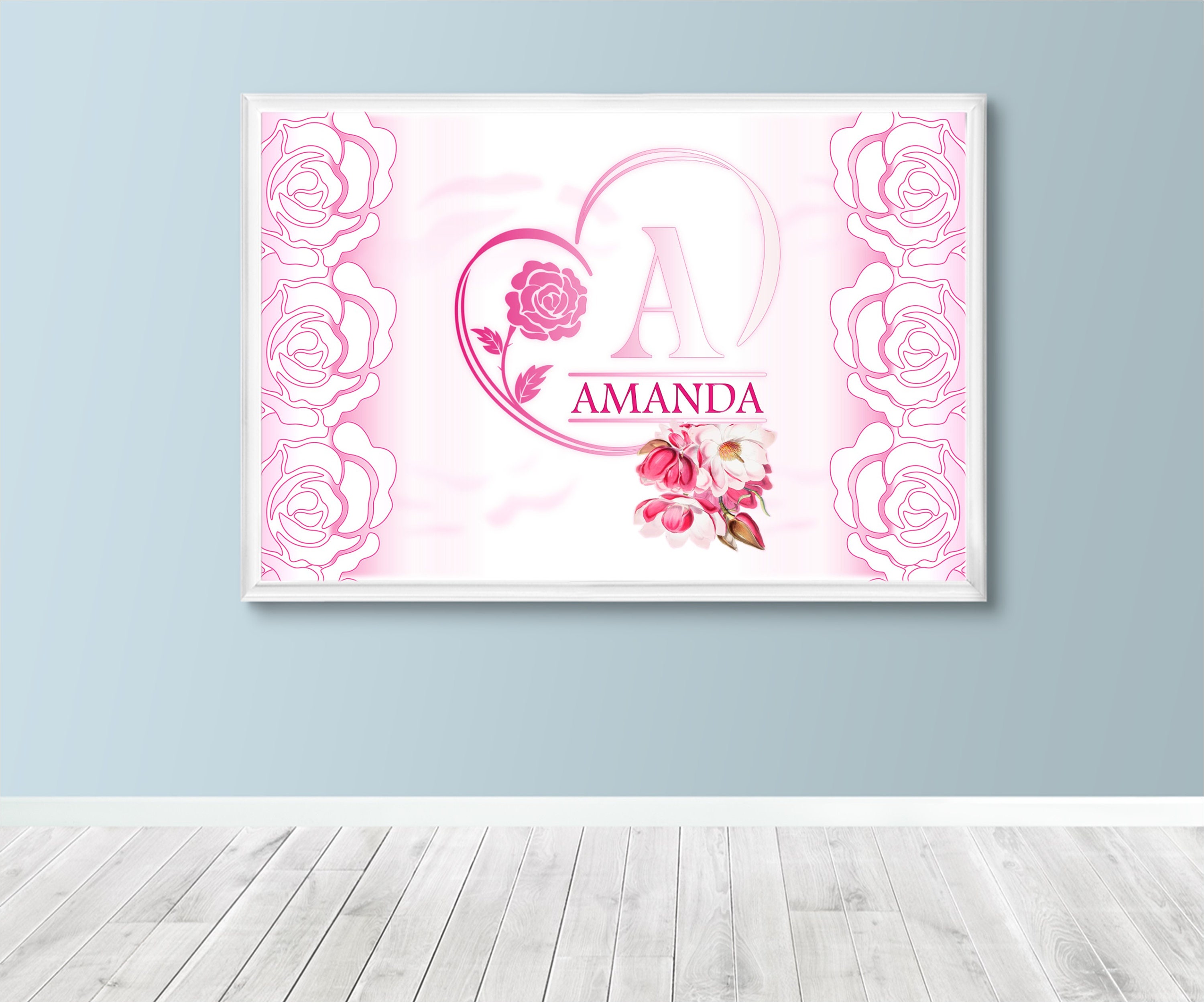 AMANDA Girl Name, Girl Name Wall Art Decor. Initial Baby Name Nursery ...