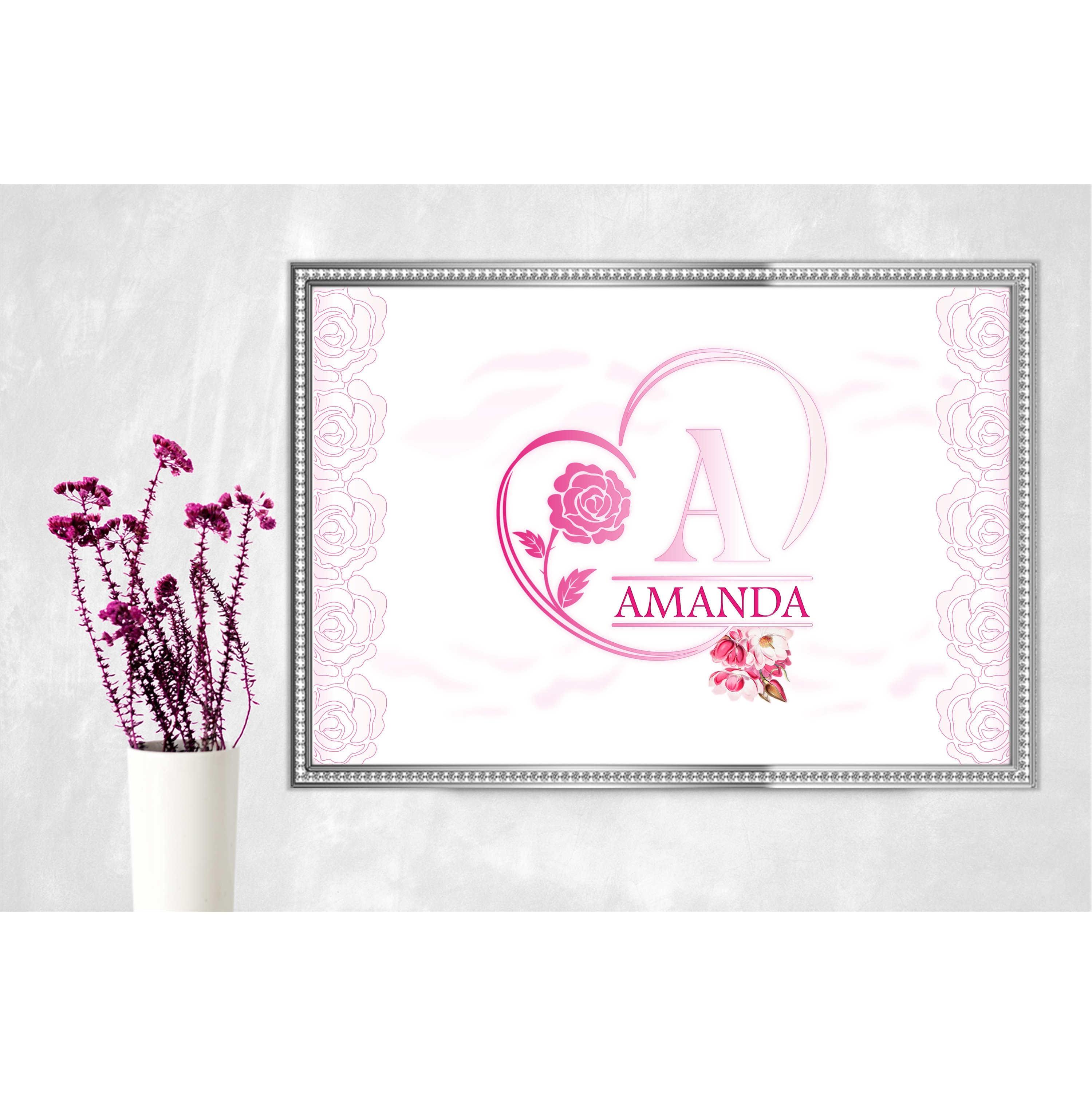 AMANDA Girl Name Girl Name Wall Art Decor. Initial Baby Name - Etsy UK