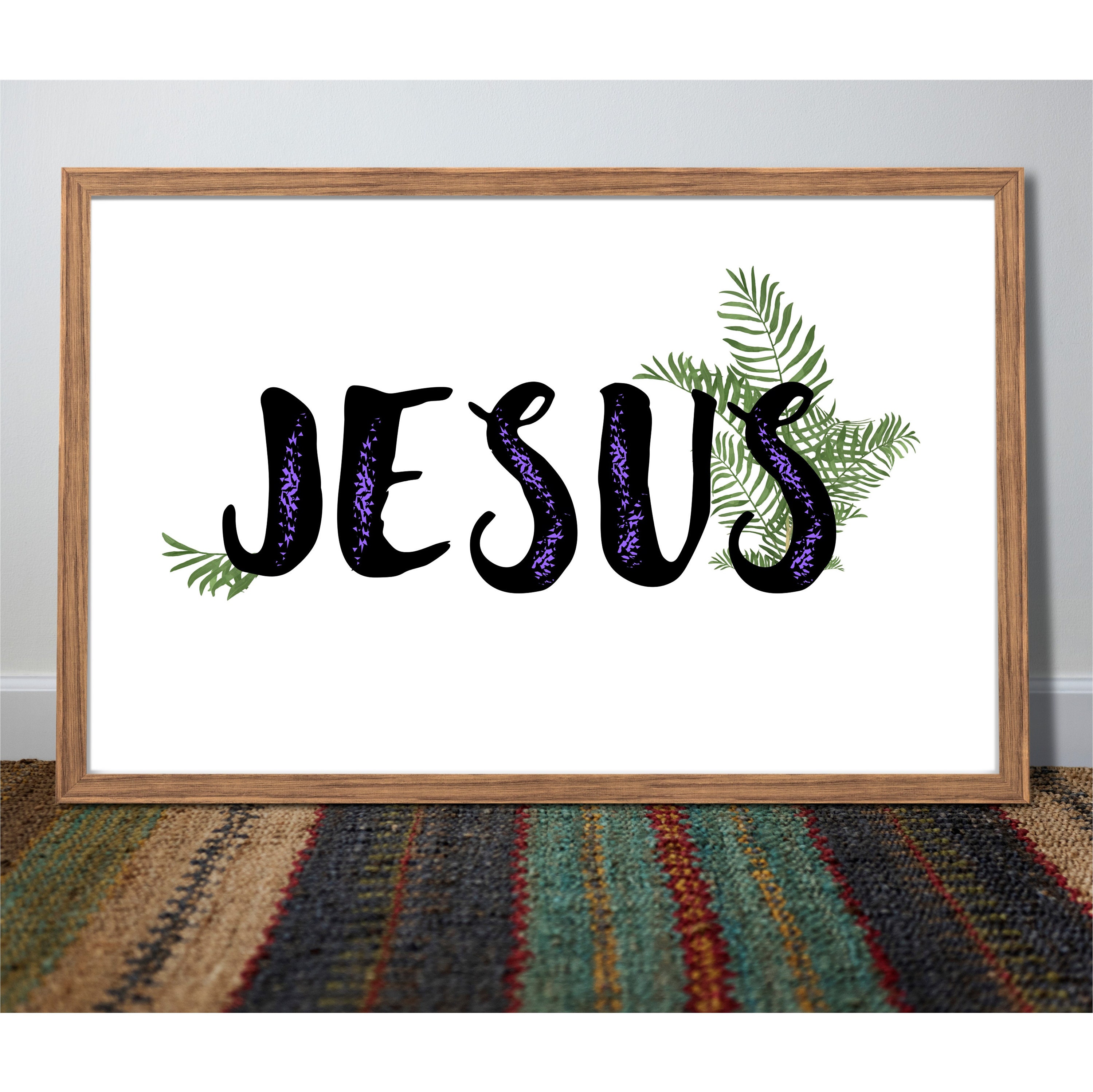 Jesus Name PRINTABLE ART Digital DOWNLOAD Wall Art Home Decor Palm ...