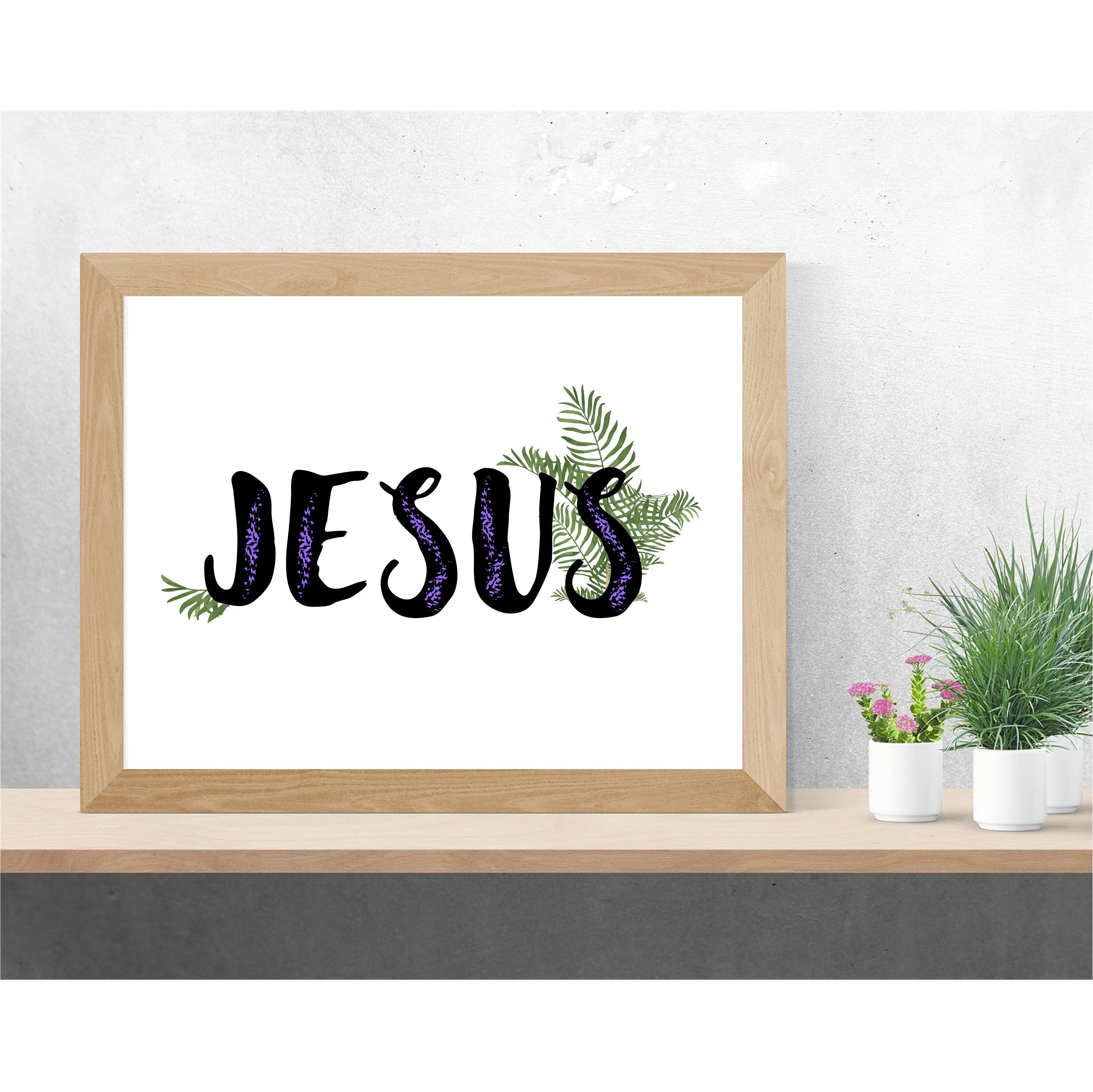 Jesus Name PRINTABLE ART Digital DOWNLOAD Wall Art Home Decor Palm ...