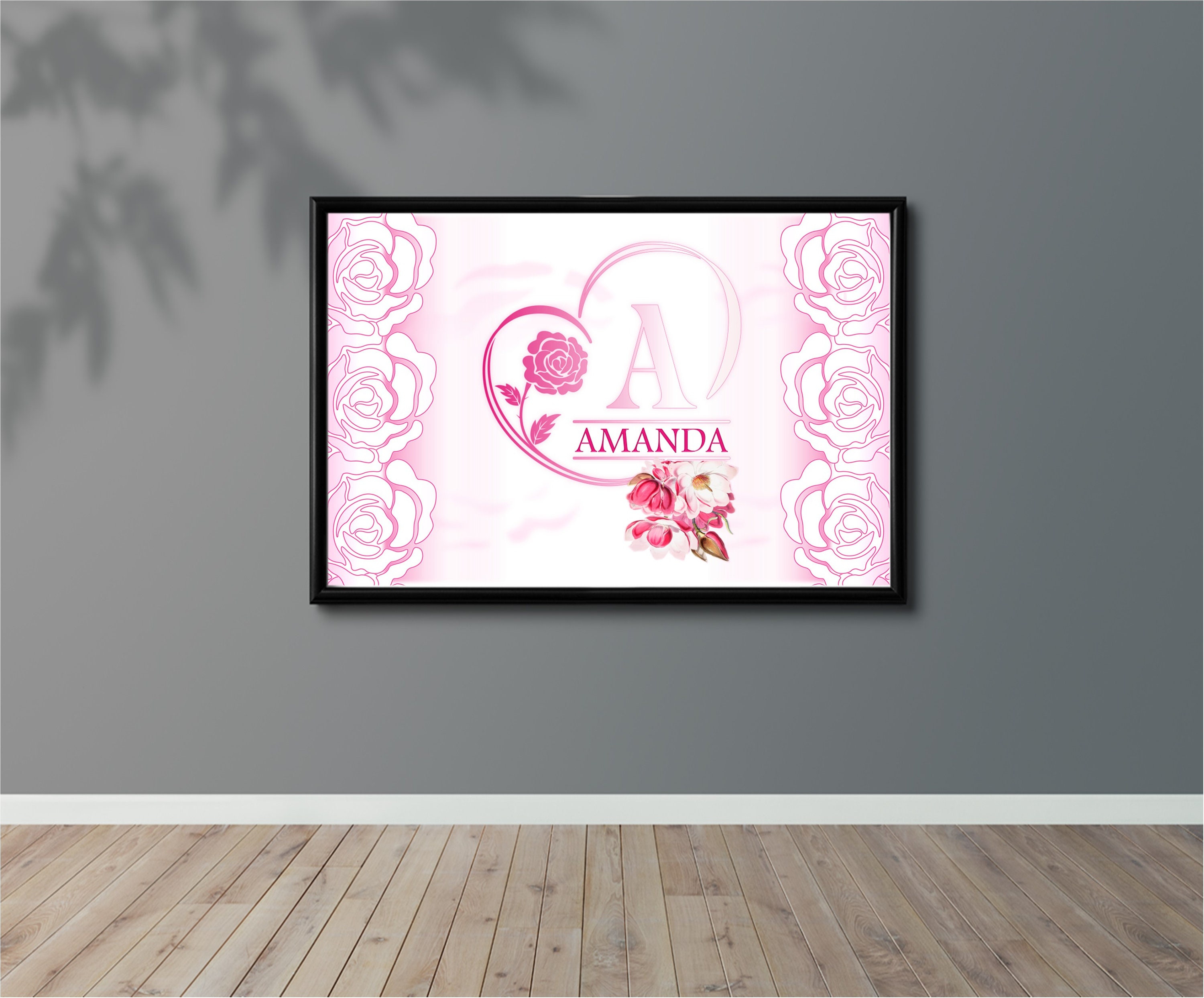 AMANDA Girl Name, Girl Name Wall Art Decor. Initial Baby Name Nursery ...