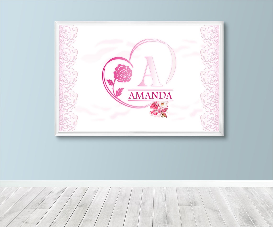 AMANDA Girl Name Girl Name Wall Art Decor. Initial Baby Name - Etsy UK