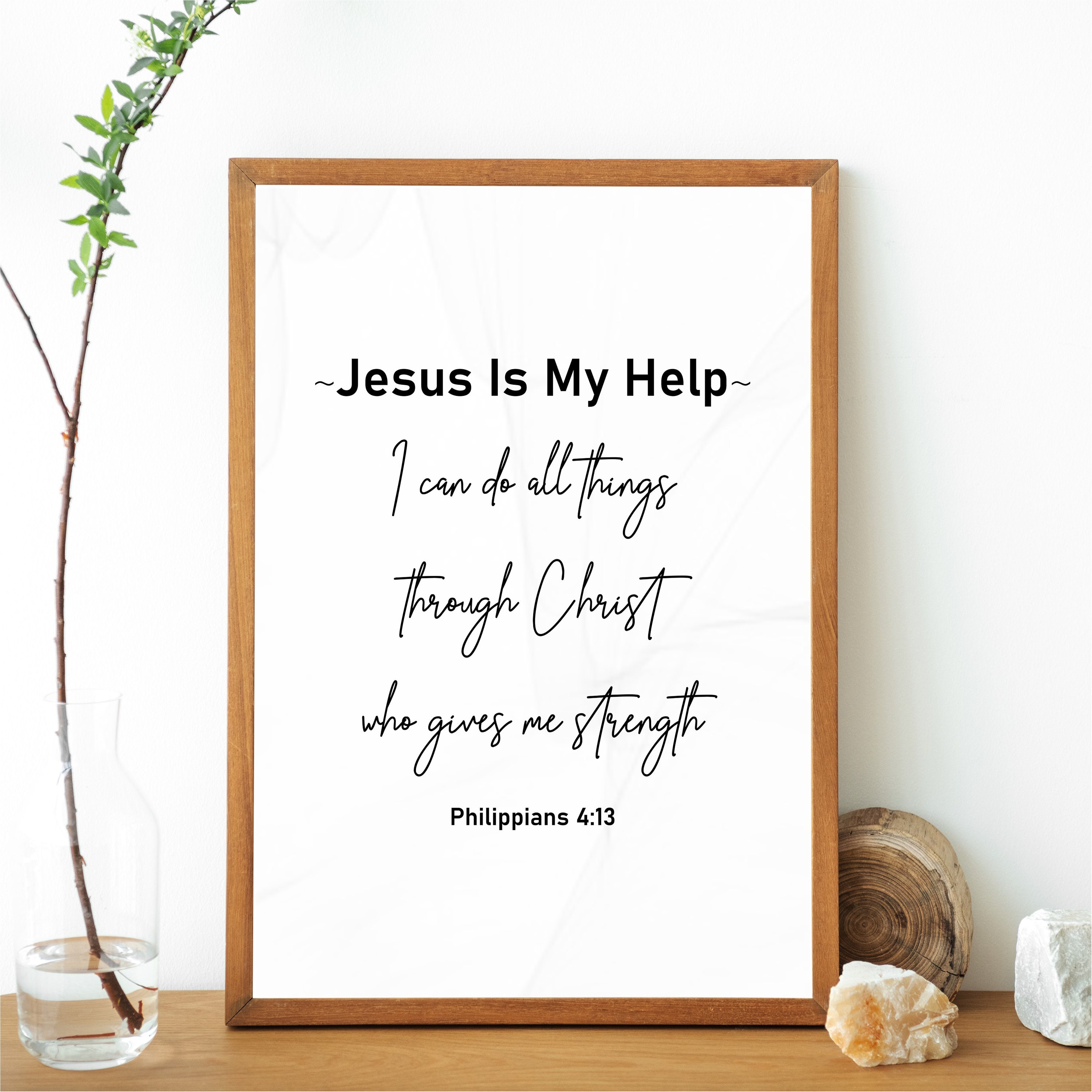 Jesus My Help - Philippians 4:13 - PRINTABLE ART Digital DOWNLOAD Wall ...