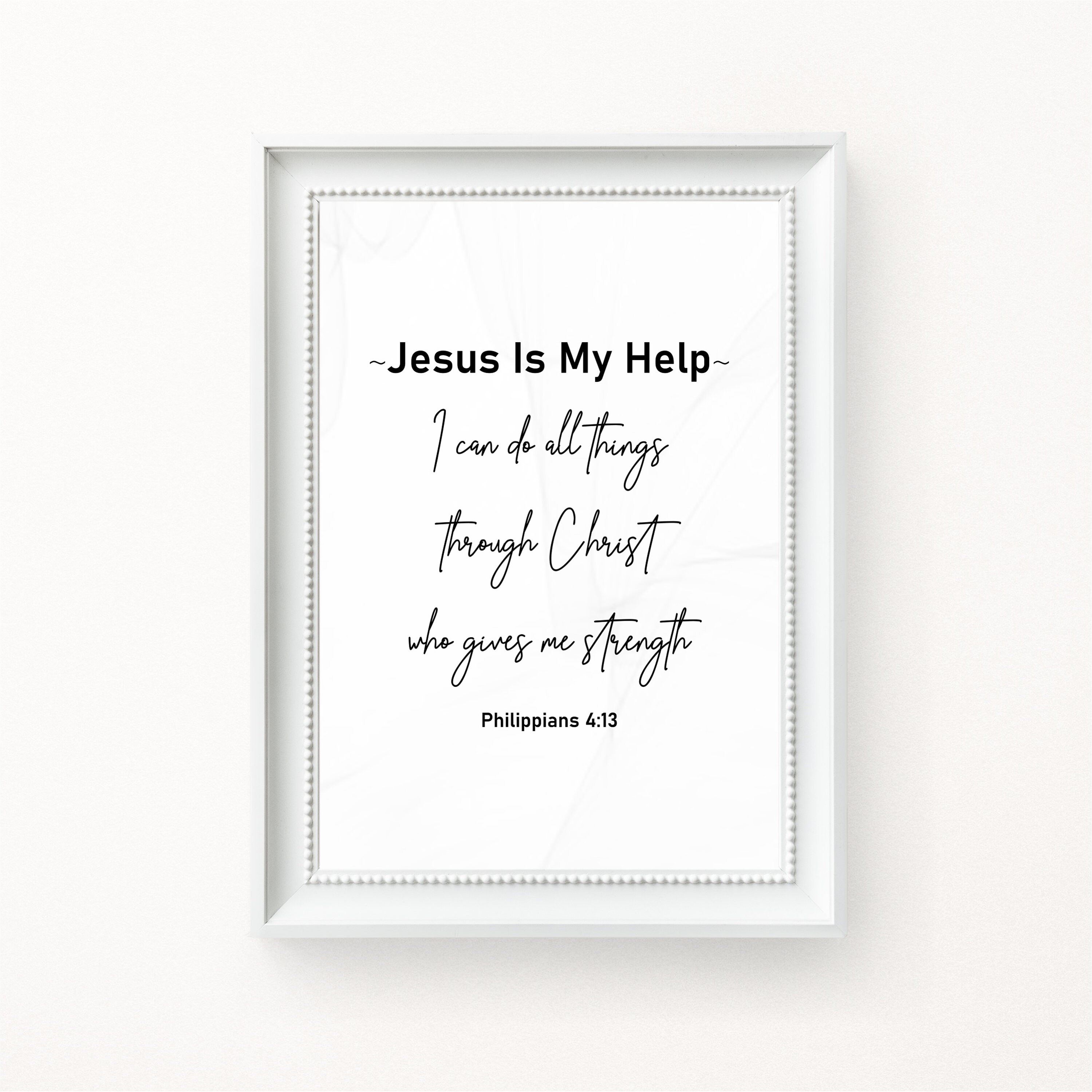 Jesus My Help - Philippians 4:13 - PRINTABLE ART Digital DOWNLOAD Wall ...