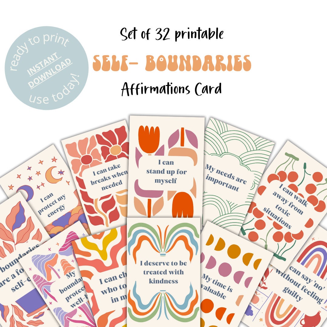 Boundary Affirmation Cards for Personal Growth , Digital Download ...
