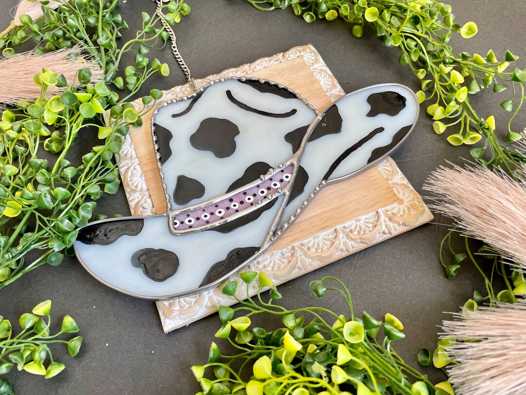 Boho Western Cowboy Hat Stained Glass, Cowboy Hat Home Decor, Western ...